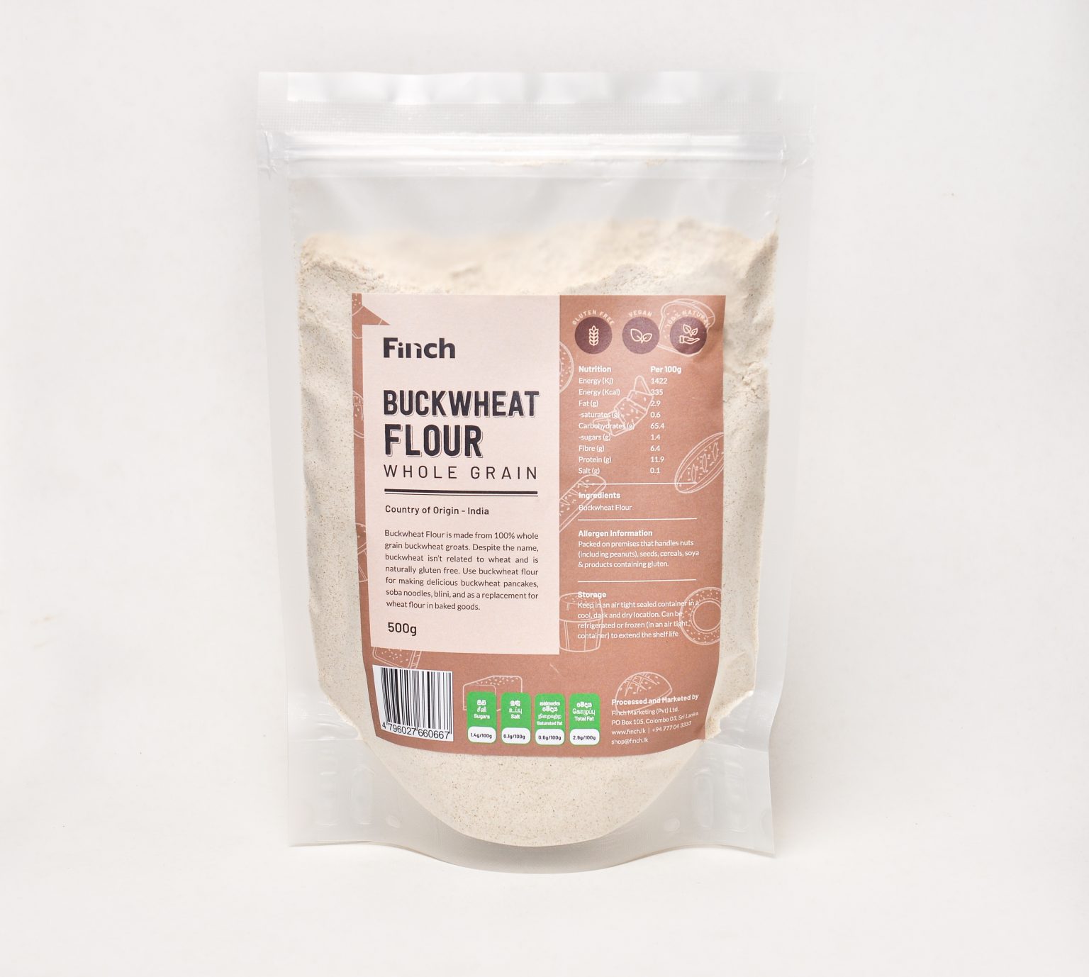 Buckwheat Flour 500g (Whole Grain) - Finch